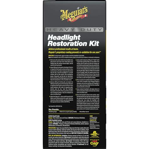 Meguiars G2980 Heavy Duty Headlight Restoration Kit Haus Of Tools