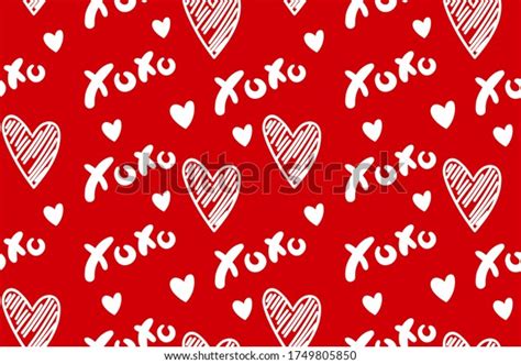 Vector Abstract Seamless Xoxo Pattern Red Stock Vector Royalty Free
