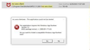 Thishis Application Requires Windows App Runtime