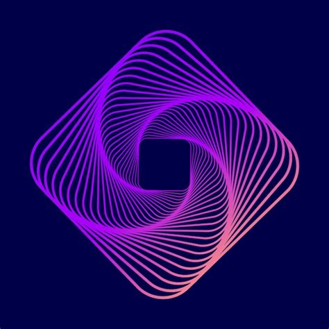 Premium Vector Twisted Colored Spiral Wireframe Square Shape Vector