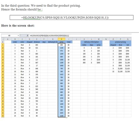 1use The Vlookup Function In Cell F9 To Determine The Number Of Days