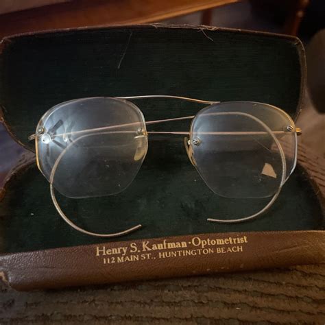 Antique Wire Spectacles Eyeglasses Gold Filled Hexago Gem