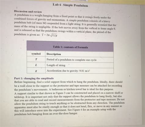 Lab Simple Pendulum Discussion And Review A Chegg Com