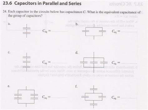 Solved 23 6 Capacitors In Parallel And Series 24 Each Chegg Com
