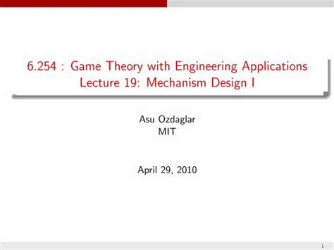 Pdf Mechanism Design I Mit Opencourseware Pdf Filemechanism Design Has Important