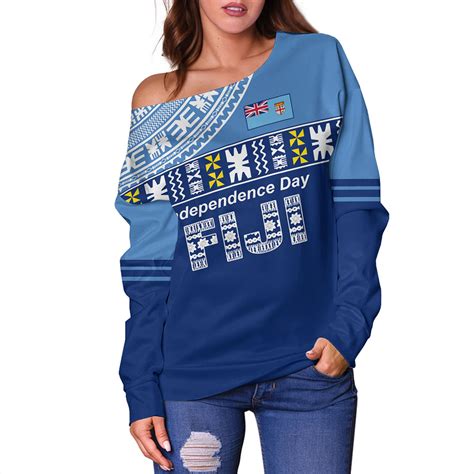 Fiji Off Shoulder Sweatshirt Bula Fijian Independence Day
