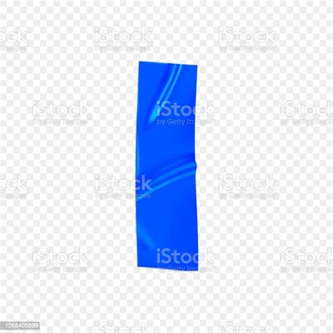 투명 한 배경에 격리 된 블루 덕트 수리 테이프 고정을위한 사실적인 파란색 접착 테이프 조각 접착제 종이 접착 사실적인 3d 벡터 일러스트레이션 3차원 형태에 대한 스톡