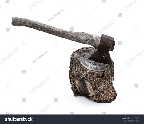 Old Rusty Splitting Axe Stuck Tree Stock Photo 2187135057 Shutterstock