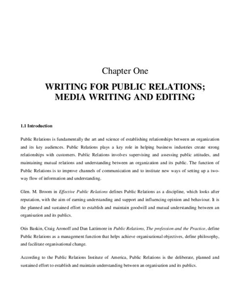 Pdf Writing For Public Relations