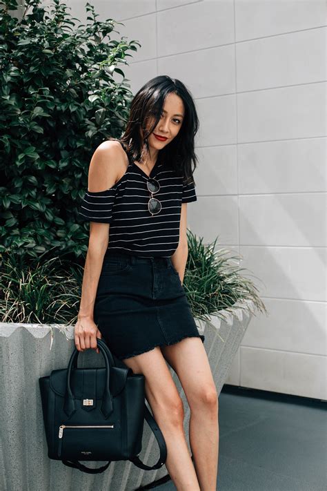 Black Mini Jean Skirt