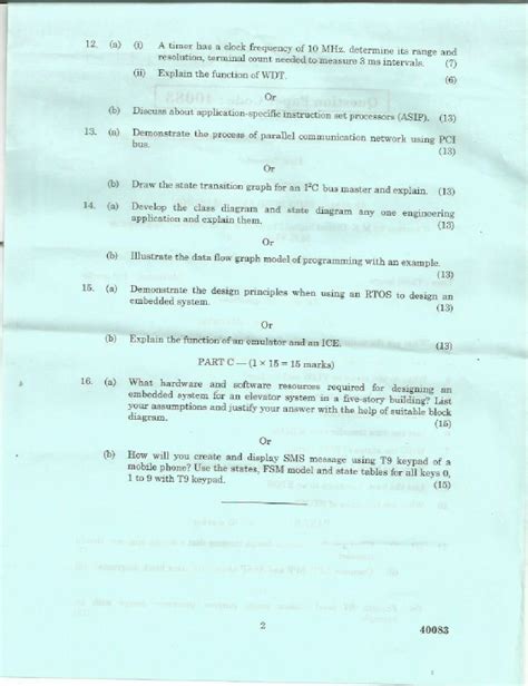 Anna University Ap Embedded System Design November December Question Paper