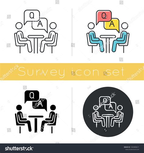 Personal Interview Survey Icon Questions Answers Stock Vector Royalty