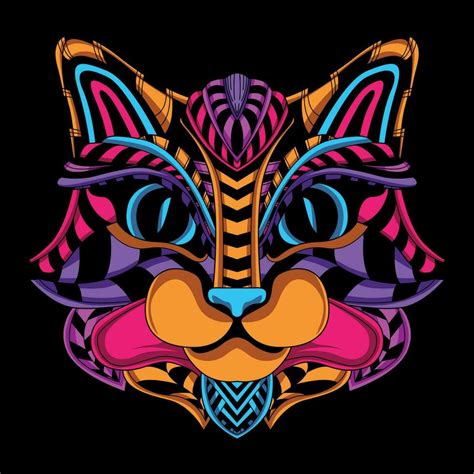 gato cara modelo obra de arte ilustración Vector en Vecteezy