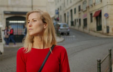 Blonde Girl In The City Of Lisbon City Of Lisbon Portugal October