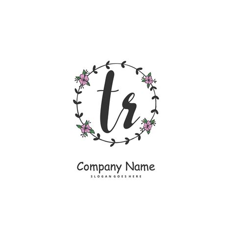 Tr Initial Handwriting And Signature Logo Design With Circle Beautiful