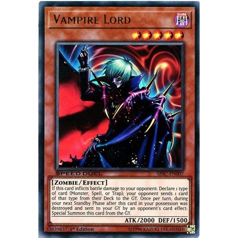 Sbsc En007 Seigneur Vampire Speed Duel Scars Of Battle Card Yu Gi O