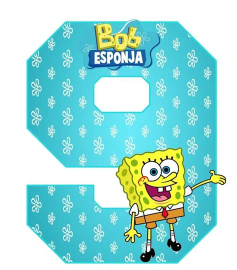 Šablona papírový číslo Spongebob v kalhotách 9 nel 2024 Bob