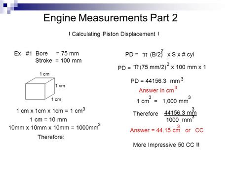 Engine Displacement Formula