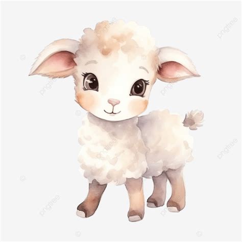 수채화 귀여운 만화 양 캐릭터 클립 화려한 계절 Png 일러스트 및 이미지 에 대한 무료 다운로드 Pngtree