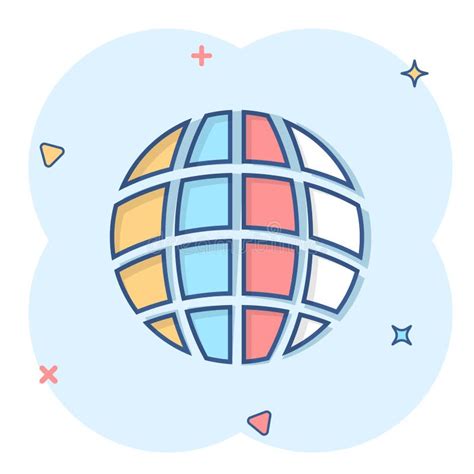 Earth Planet Icon In Comic Style Globe Geographic Cartoon Vector