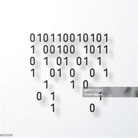 falling binary code line icon with shadow on white background high res