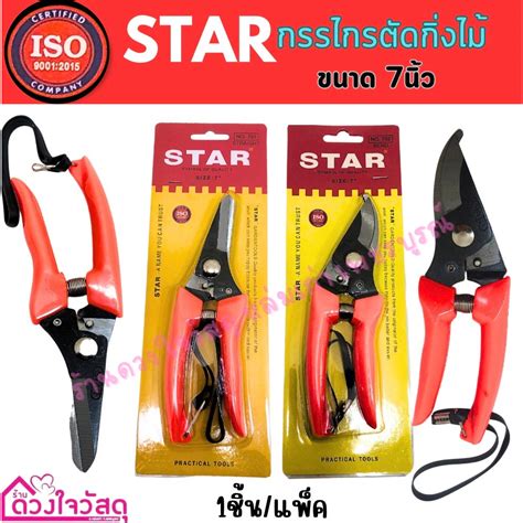 Star กรรไกรตัดกิ่งไม้ กรรไกรตัดกิ่ง ขนาด 7 นิ้ว แบบตรงและแบบโค้ง 1ชิ้น แพ็ค Shopee Thailand
