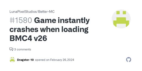 Game Instantly Crashes When Loading Bmc4 V26 · Issue 1580