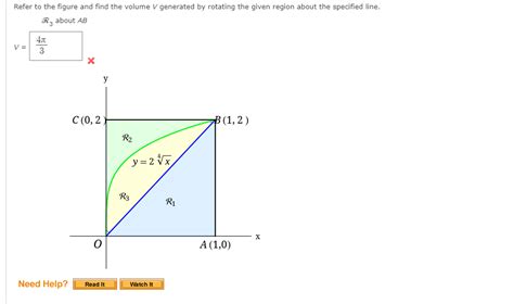 Solved Refer To The Figure And Find The Volume V Generated Chegg Com