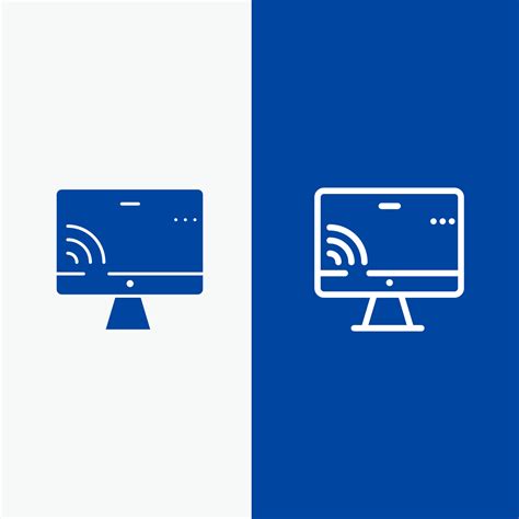 Screen Monitor Screen Wifi Line And Glyph Solid Icon Blue Banner Line