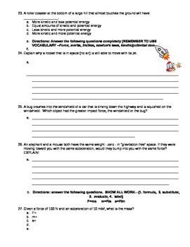 Force And Motion Test Newton S Laws By Jason Demers TpT
