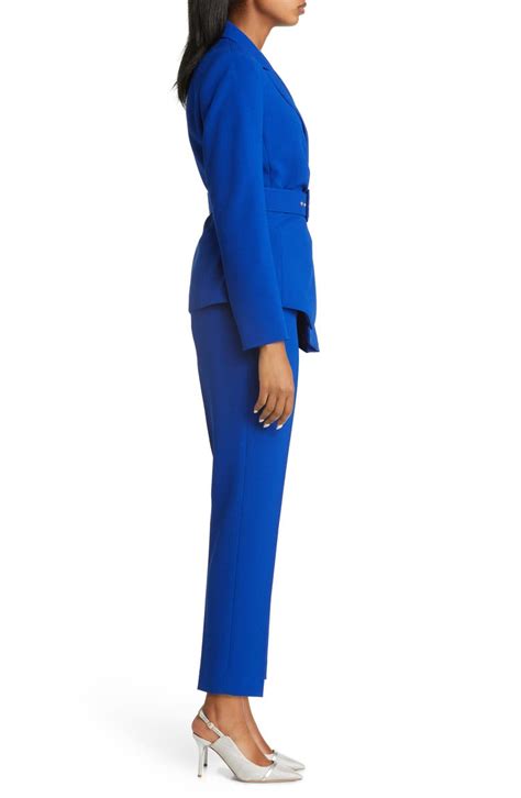 Tahari Asl Peak Lapel Belted Blazer And Pants Set Nordstrom