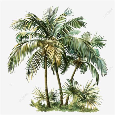 열대 야자수 그림 예술적인 장식 야자수 사막 열렬한 Png 일러스트 및 이미지 에 대한 무료 다운로드 Pngtree