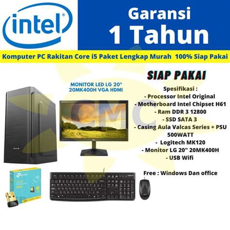 Jual Komputer Pc Rakitan Core I5 2400 Paket Murah Siap Pakai 100