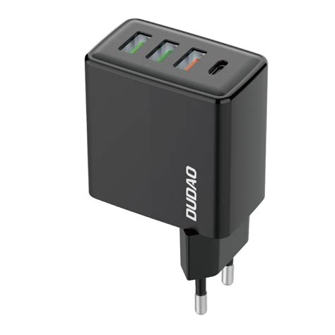 Dudao szybka ładowarka sieciowa x USB x USB Typ C W PD QC czarny A H Dudao