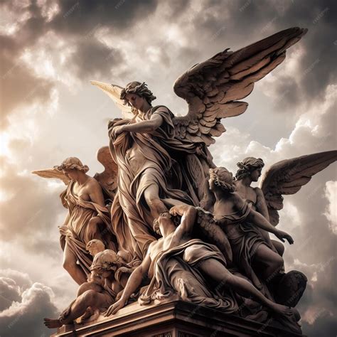 Ángeles En El Cielo Hermosos Y Radiantes Y Muy Gloriosos Foto Premium