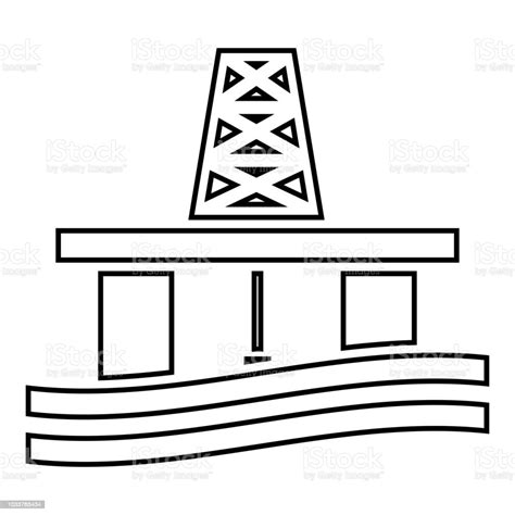 石油平臺圖示黑色插圖平面樣式簡單圖像向量圖形及更多一個物體圖片 一個物體 井 信息圖形 Istock