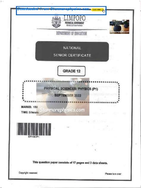 Limpopo Physical Science Grade 12 Sept 2022 P1 And Memo Pdf