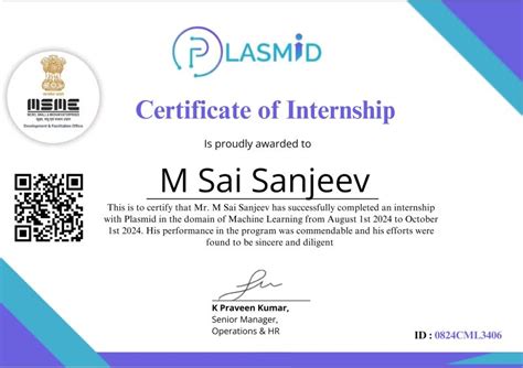 Sai Sanjeev M On Linkedin Machinelearning Ai Internship Innovation