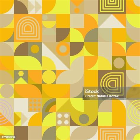 Poster Seni Geometris Sederhana Dengan Bentuk Dan Sosok Sederhana Dalam