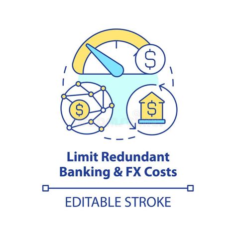 Limit Redundant Banking And Fx Costs Blue Gradient Concept Icon Stock