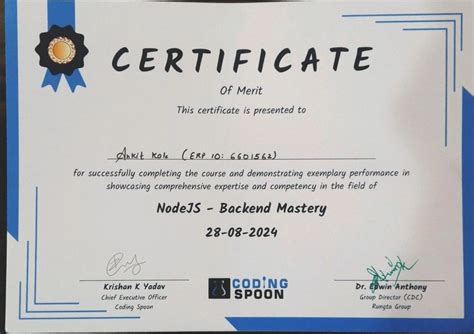 Certified In Nodejs Backend Mastery Ankit Kale Posted On The Topic Linkedin