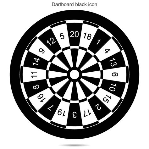 Dartboard Black Icon Vector Illustration Vector Art At Vecteezy