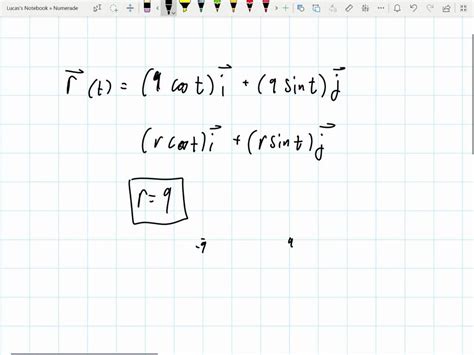 solved in exercises 19 22 the function 𝐫 t traces a circle determine