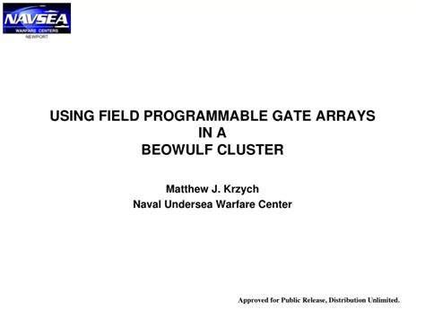 Ppt Using Field Programmable Gate Arrays In A Beowulf Cluster