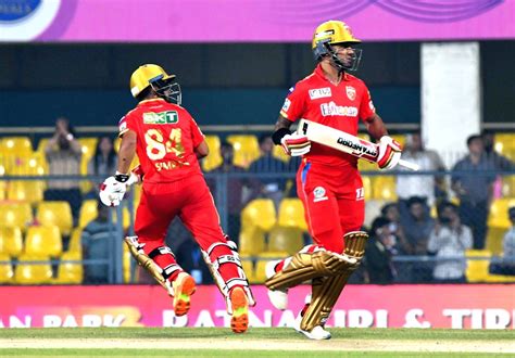 Pbks Captain Shikhar Dhawan And Batter Prabhsimran Singh Run Between