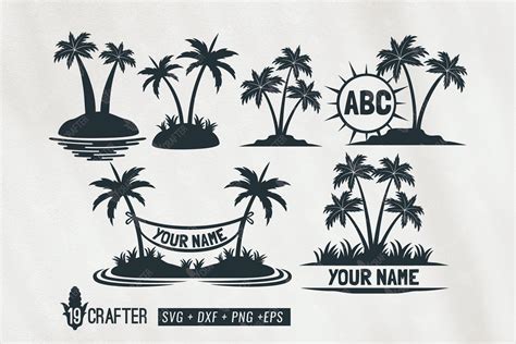Coconut Tree Svg Bundle Palm Tree Svg Summer Coconut Tree Split Name