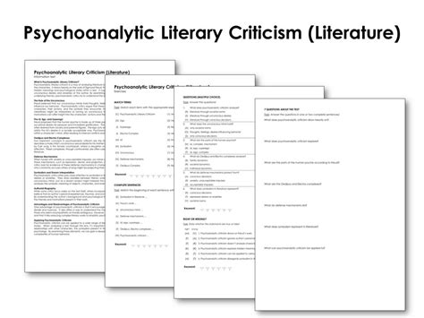 Psychoanalytic Literary Criticism Literature Made By Teachers