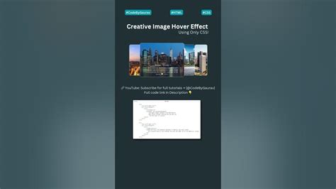 🔥creative Image Hover Effect Using Only Css 🎨shorts Webdevelopment