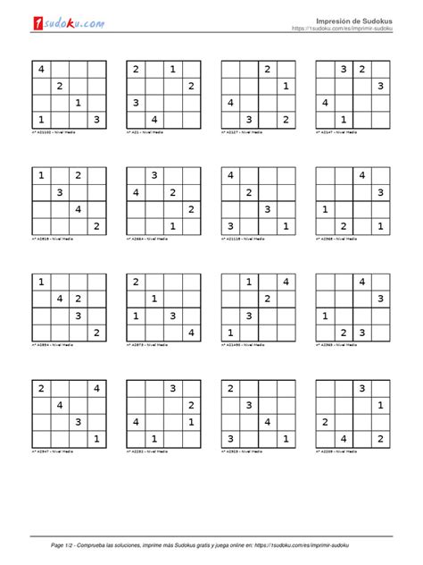 Impression Sudoku Pdf Beca Popular Matemáticas Recreativas