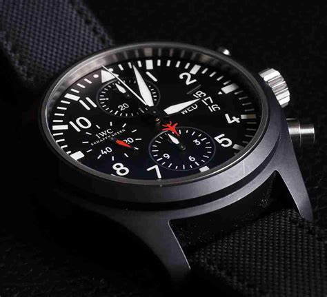 Black Dial Iwc Pilot Chronograph Top Gun Ceramic 44mm Replica Watch For